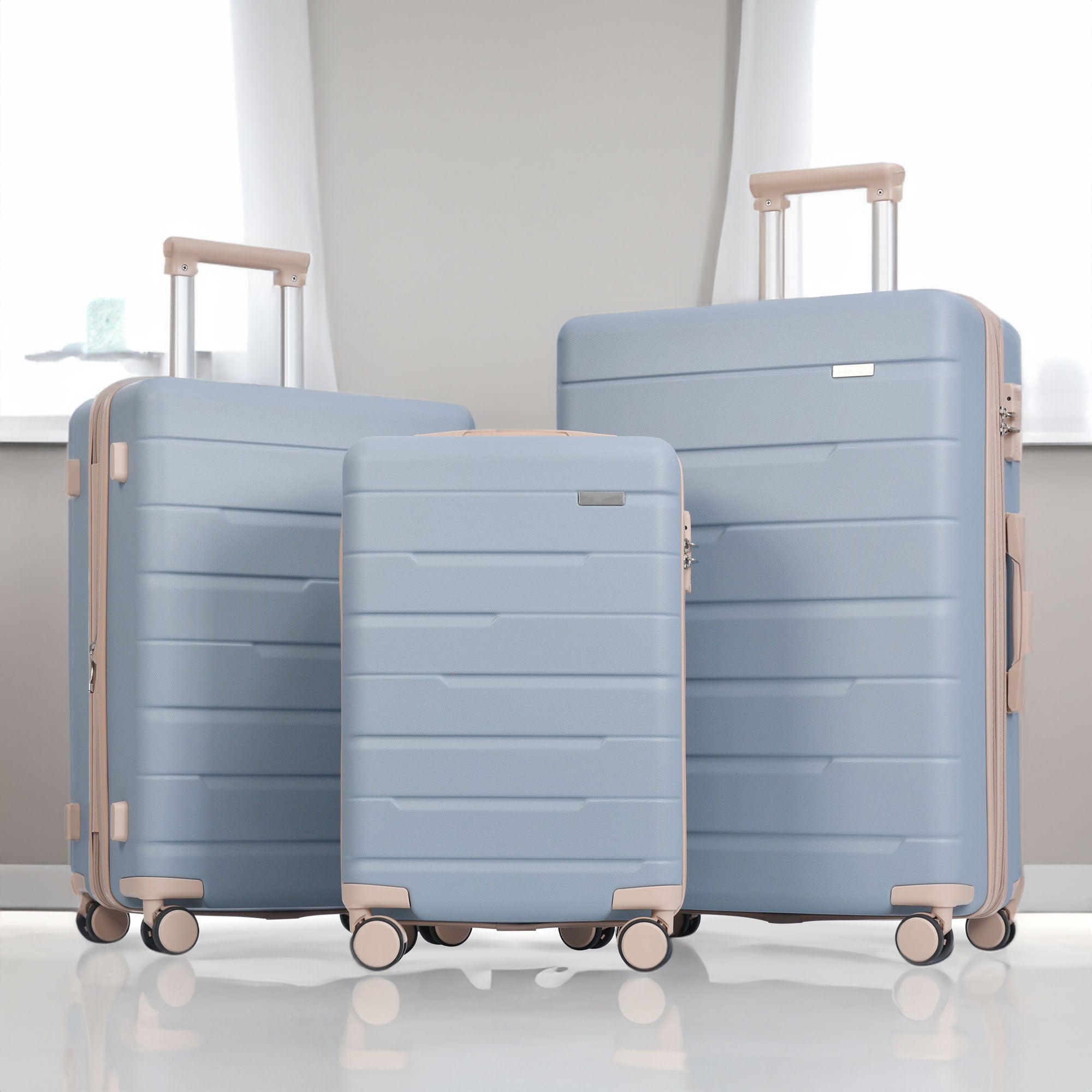 Luggage Sets 3 Piece Suitcase Set 20/24/28 Light Blue – Oz-Direct.com